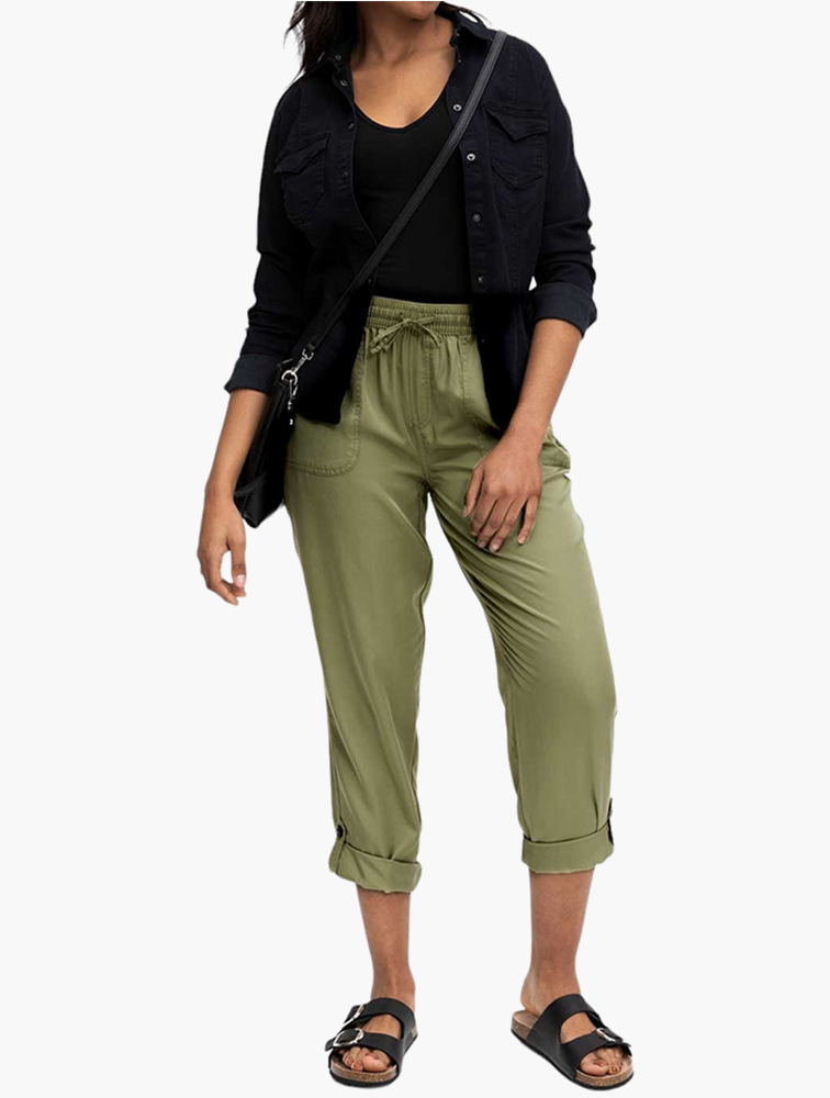 MyRunway | Shop Woolworths Khaki Straight Leg Tab Detail Utility Pants for Women from MyRunway.co.za